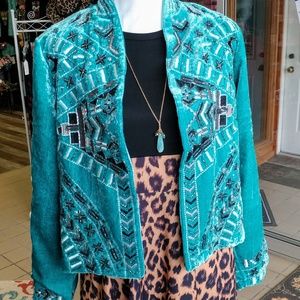 Crazy Train | Jackets & Coats | Turquoise Beaded Jennings Jacket By ...
